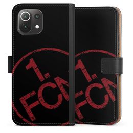 DeinDesign Xiaomi Mi 11 Lite 5G Handy Klapph&uuml;lle Handyh&uuml;lle aus Kunst Leder schwarz Flip Case Texture Merchandise 1. Fcn Sideflip mit langer Lasche