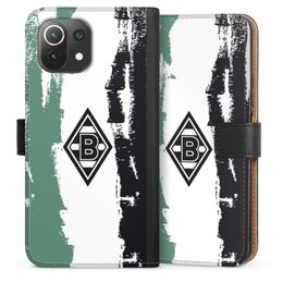 DeinDesign Xiaomi Mi 11 Lite 5G Handy Klapph&uuml;lle Handyh&uuml;lle aus Kunst Leder schwarz Flip Case Official Licensed Product Borussia M&ouml;nchengladbach Coat Of Arms 
