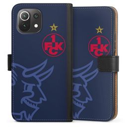 DeinDesign Xiaomi Mi 11 Lite 5G Handy Klapph&uuml;lle Handyh&uuml;lle aus Kunst Leder schwarz Flip Case Logo 1. Fc Kaiserslautern 1. Fck Sideflip mit langer Lasche