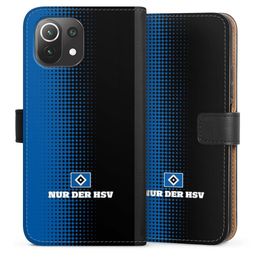 DeinDesign Xiaomi Mi 11 Lite 5G Handy Klapph&uuml;lle Handyh&uuml;lle aus Kunst Leder schwarz Flip Case Logo Official Licensed Product Hsv Sideflip mit langer Lasche