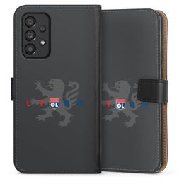 DeinDesign Galaxy A33 5G Handy Klapph&uuml;lle Handyh&uuml;lle aus Kunst Leder schwarz Flip Case Olympique Lyon Olympique Lyonnais Ol Sideflip mit langer Lasche