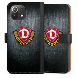 DeinDesign Xiaomi Mi 11 Lite 5G Handy Klapph&uuml;lle Handyh&uuml;lle aus Kunst Leder schwarz Flip Case Sgd Official Licensed Product Sg Dynamo Dresden Sideflip mit langer