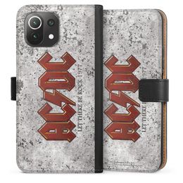 DeinDesign Xiaomi Mi 11 Lite 5G Handy Klapph&uuml;lle Handyh&uuml;lle aus Kunst Leder schwarz Flip Case Merchandise Acdc Logo Sideflip mit langer Lasche