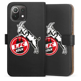 DeinDesign Xiaomi Mi 11 Lite 5G Handy Klapph&uuml;lle Handyh&uuml;lle aus Kunst Leder schwarz Flip Case Transparent 1. Fc K&ouml;ln Logo Sideflip mit langer Lasche
