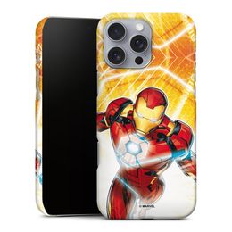 DeinDesign iPhone 16 Pro Max Handy Premium Case Smartphone Handyh&uuml;lle Schutzh&uuml;lle gl&auml;nzend Marvel Iron Man Fire Premium Case