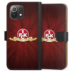 DeinDesign Xiaomi Mi 11 Lite 5G Handy Klapph&uuml;lle Handyh&uuml;lle aus Kunst Leder schwarz Flip Case 1. Fc Kaiserslautern Official Licensed Product Logo Sideflip mit 