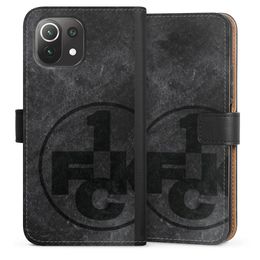DeinDesign Xiaomi Mi 11 Lite 5G Handy Klapph&uuml;lle Handyh&uuml;lle aus Kunst Leder schwarz Flip Case Concrete 1. Fck 1. Fc Kaiserslautern Sideflip mit langer Lasche