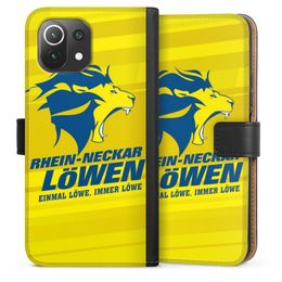 DeinDesign Xiaomi Mi 11 Lite 5G Handy Klapph&uuml;lle Handyh&uuml;lle aus Kunst Leder schwarz Flip Case Rhein-Neckar-L&ouml;wen Official Licensed Product Rnl Sideflip mit 