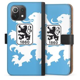 DeinDesign Xiaomi Mi 11 Lite 5G Handy Klapph&uuml;lle Handyh&uuml;lle aus Kunst Leder schwarz Flip Case Official Licensed Product Tsv 1860 M&uuml;nchen Coat Of Arms Sideflip 