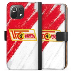 DeinDesign Xiaomi Mi 11 Lite 5G Handy Klapph&uuml;lle Handyh&uuml;lle aus Kunst Leder schwarz Flip Case 1. Fc Union Berlin Logo Official Licensed Product Sideflip mit 