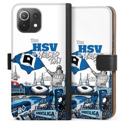DeinDesign Xiaomi Mi 11 Lite 5G Handy Klapph&uuml;lle Handyh&uuml;lle aus Kunst Leder schwarz Flip Case Ascent Official Licensed Product Hamburger Sv Sideflip mit langer 