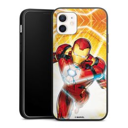 DeinDesign iPhone 12 Handy Premium Silikon H&uuml;lle Handyh&uuml;lle schwarz Case Marvel Fire Iron Man Silikon Premium Case