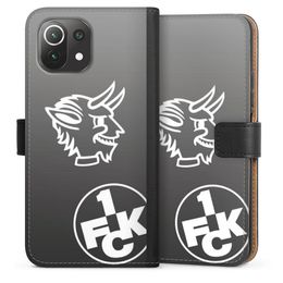 DeinDesign Xiaomi Mi 11 Lite 5G Handy Klapph&uuml;lle Handyh&uuml;lle aus Kunst Leder schwarz Flip Case 1. Fc Kaiserslautern Logo 1. Fck Sideflip mit langer Lasche