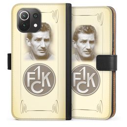 DeinDesign Xiaomi Mi 11 Lite 5G Handy Klapph&uuml;lle Handyh&uuml;lle aus Kunst Leder schwarz Flip Case Logo 1. Fc Kaiserslautern Fritz Walter Sideflip mit langer Lasche