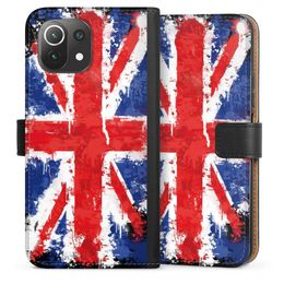DeinDesign Xiaomi Mi 11 Lite 5G Handy Klapph&uuml;lle Handyh&uuml;lle aus Kunst Leder schwarz Flip Case England Union Jack Flag Sideflip mit langer Lasche