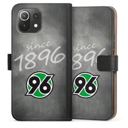 DeinDesign Xiaomi Mi 11 Lite 5G Handy Klapph&uuml;lle Handyh&uuml;lle aus Kunst Leder schwarz Flip Case Official Licensed Product Hannover 96 H96 Sideflip mit langer 