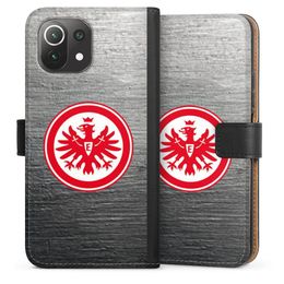 DeinDesign Xiaomi Mi 11 Lite 5G Handy Klapph&uuml;lle Handyh&uuml;lle aus Kunst Leder schwarz Flip Case Sge Eintracht Frankfurt Logo Sideflip mit langer Lasche