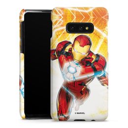 DeinDesign Galaxy S10e Handy Premium Case Smartphone Handyh&uuml;lle Schutzh&uuml;lle matt Marvel Iron Man Fire Premium Case