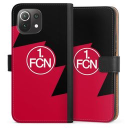 DeinDesign Xiaomi Mi 11 Lite 5G Handy Klapph&uuml;lle Handyh&uuml;lle aus Kunst Leder schwarz Flip Case 1. Fc N&uuml;rnberg Merchandise 1. Fcn Sideflip mit langer Lasche