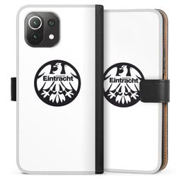 DeinDesign Xiaomi Mi 11 Lite 5G Handy Klapph&uuml;lle Handyh&uuml;lle aus Kunst Leder schwarz Flip Case Eintracht Frankfurt Logo Eagle Sideflip mit langer Lasche