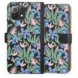 DeinDesign Xiaomi Mi 11 Lite 5G Handy Klapph&uuml;lle Handyh&uuml;lle aus Kunst Leder schwarz Flip Case Disney Muster Lilo & Stitch Sideflip mit langer Lasche