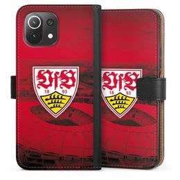 DeinDesign Xiaomi Mi 11 Lite 5G Handy Klapph&uuml;lle Handyh&uuml;lle aus Kunst Leder schwarz Flip Case Vfb Stuttgart Official Licensed Product Stadium Sideflip mit langer