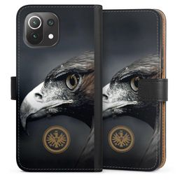 DeinDesign Xiaomi Mi 11 Lite 5G Handy Klapph&uuml;lle Handyh&uuml;lle aus Kunst Leder schwarz Flip Case Official Licensed Product Eintracht Frankfurt Eagle Sideflip mit 
