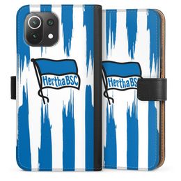 DeinDesign Xiaomi Mi 11 Lite 5G Handy Klapph&uuml;lle Handyh&uuml;lle aus Kunst Leder schwarz Flip Case Bundesliga Official Licensed Product Hertha Bsc Sideflip mit langer