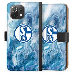 DeinDesign Xiaomi Mi 11 Lite 5G Handy Klapph&uuml;lle Handyh&uuml;lle aus Kunst Leder schwarz Flip Case Fc Schalke 04 Logo Merchandise Sideflip mit langer Lasche