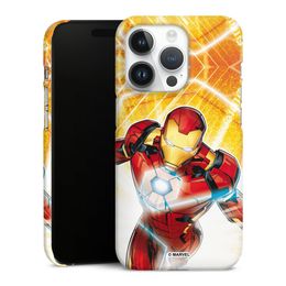 DeinDesign iPhone 14 Pro Handy Premium Case Smartphone Handyh&uuml;lle Schutzh&uuml;lle matt Marvel Iron Man Fire Premium Case