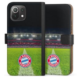 DeinDesign Xiaomi Mi 11 Lite 5G Handy Klapph&uuml;lle Handyh&uuml;lle aus Kunst Leder schwarz Flip Case Stadium Fcb Fc Bayern M&uuml;nchen Sideflip mit langer Lasche