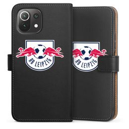 DeinDesign Xiaomi Mi 11 Lite 5G Handy Klapph&uuml;lle Handyh&uuml;lle aus Kunst Leder schwarz Flip Case Transparent Official Licensed Product Rb Leipzig Sideflip mit 