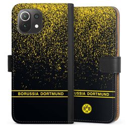 DeinDesign Xiaomi Mi 11 Lite 5G Handy Klapph&uuml;lle Handyh&uuml;lle aus Kunst Leder schwarz Flip Case Bvb Borussia Dortmund Ombre Sideflip mit langer Lasche