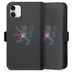 DeinDesign iPhone 11 Handy Klapph&uuml;lle Handyh&uuml;lle aus Kunst Leder schwarz Flip Case Olympique Lyonnais Olympique Lyon Ol Sideflip mit Lasche