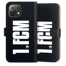 DeinDesign Xiaomi Mi 11 Lite 5G Handy Klapph&uuml;lle Handyh&uuml;lle aus Kunst Leder schwarz Flip Case Official Licensed Product 1. Fcm 1. Fc Magdeburg Sideflip mit 