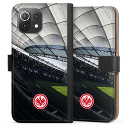 DeinDesign Xiaomi Mi 11 Lite 5G Handy Klapph&uuml;lle Handyh&uuml;lle aus Kunst Leder schwarz Flip Case Eintracht Frankfurt Official Licensed Product Stadium Sideflip mit 