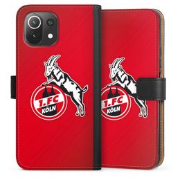 DeinDesign Xiaomi Mi 11 Lite 5G Handy Klapph&uuml;lle Handyh&uuml;lle aus Kunst Leder schwarz Flip Case 1. Fc K&ouml;ln Effzeh Official Licensed Product Sideflip mit langer 