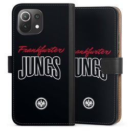 DeinDesign Xiaomi Mi 11 Lite 5G Handy Klapph&uuml;lle Handyh&uuml;lle aus Kunst Leder schwarz Flip Case Eintracht Frankfurt Sge Official Licensed Product Sideflip mit 