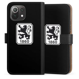 DeinDesign Xiaomi Mi 11 Lite 5G Handy Klapph&uuml;lle Handyh&uuml;lle aus Kunst Leder schwarz Flip Case Tsv 1860 M&uuml;nchen Official Licensed Product Sechzger Sideflip mit 