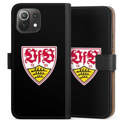 DeinDesign Xiaomi Mi 11 Lite 5G Handy Klapph&uuml;lle Handyh&uuml;lle aus Kunst Leder schwarz Flip Case Official Licensed Product Vfb Stuttgart Coat Of Arms Sideflip mit 