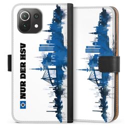 DeinDesign Xiaomi Mi 11 Lite 5G Handy Klapph&uuml;lle Handyh&uuml;lle aus Kunst Leder schwarz Flip Case Official Licensed Product Bundesliga Hsv Sideflip mit langer Lasche