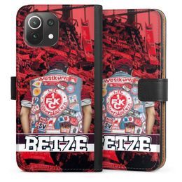 DeinDesign Xiaomi Mi 11 Lite 5G Handy Klapph&uuml;lle Handyh&uuml;lle aus Kunst Leder schwarz Flip Case Official Licensed Product 1. Fc Kaiserslautern 1. Fck Sideflip mit 