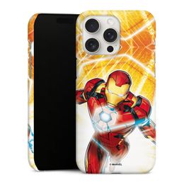 DeinDesign iPhone 15 Pro Max Handy Premium Case Smartphone Handyh&uuml;lle Schutzh&uuml;lle matt Marvel Iron Man Fire Premium Case