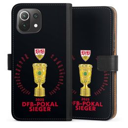 DeinDesign Xiaomi Mi 11 Lite 5G Handy Klapph&uuml;lle Handyh&uuml;lle aus Kunst Leder schwarz Flip Case Vfb Stuttgart Trophy Official Licensed Product Sideflip mit langer 