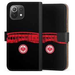 DeinDesign Xiaomi Mi 11 Lite 5G Handy Klapph&uuml;lle Handyh&uuml;lle aus Kunst Leder schwarz Flip Case Eintracht Frankfurt Stadium Official Licensed Product Sideflip mit 
