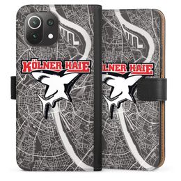 DeinDesign Xiaomi Mi 11 Lite 5G Handy Klapph&uuml;lle Handyh&uuml;lle aus Kunst Leder schwarz Flip Case K&ouml;lner Haie Ice Hockey Official Licensed Product Sideflip mit 