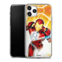 DeinDesign iPhone 11 Pro Handy Slim Case Silikon Handyh&uuml;lle transparent H&uuml;lle extra d&uuml;nn Marvel Fire Iron Man Silikon Slim Case