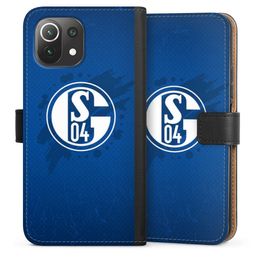 DeinDesign Xiaomi Mi 11 Lite 5G Handy Klapph&uuml;lle Handyh&uuml;lle aus Kunst Leder schwarz Flip Case Fc Schalke 04 Official Licensed Product Sideflip mit langer Lasche