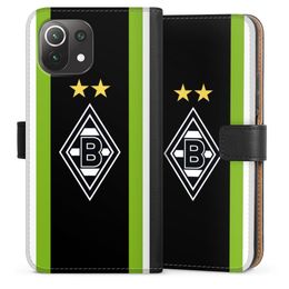 DeinDesign Xiaomi Mi 11 Lite 5G Handy Klapph&uuml;lle Handyh&uuml;lle aus Kunst Leder schwarz Flip Case Logo Gladbach Borussia M&ouml;nchengladbach Sideflip mit langer Lasche