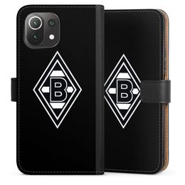 DeinDesign Xiaomi Mi 11 Lite 5G Handy Klapph&uuml;lle Handyh&uuml;lle aus Kunst Leder schwarz Flip Case Borussia M&ouml;nchengladbach Gladbach Coat Of Arms Sideflip mit langer 